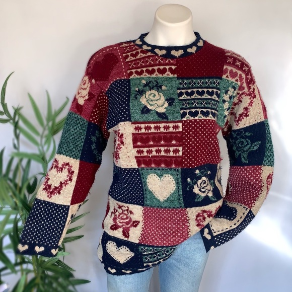 Vintage | Sweaters | V I N T A G E Whimsical Cottagecore Slouchy Granny ...